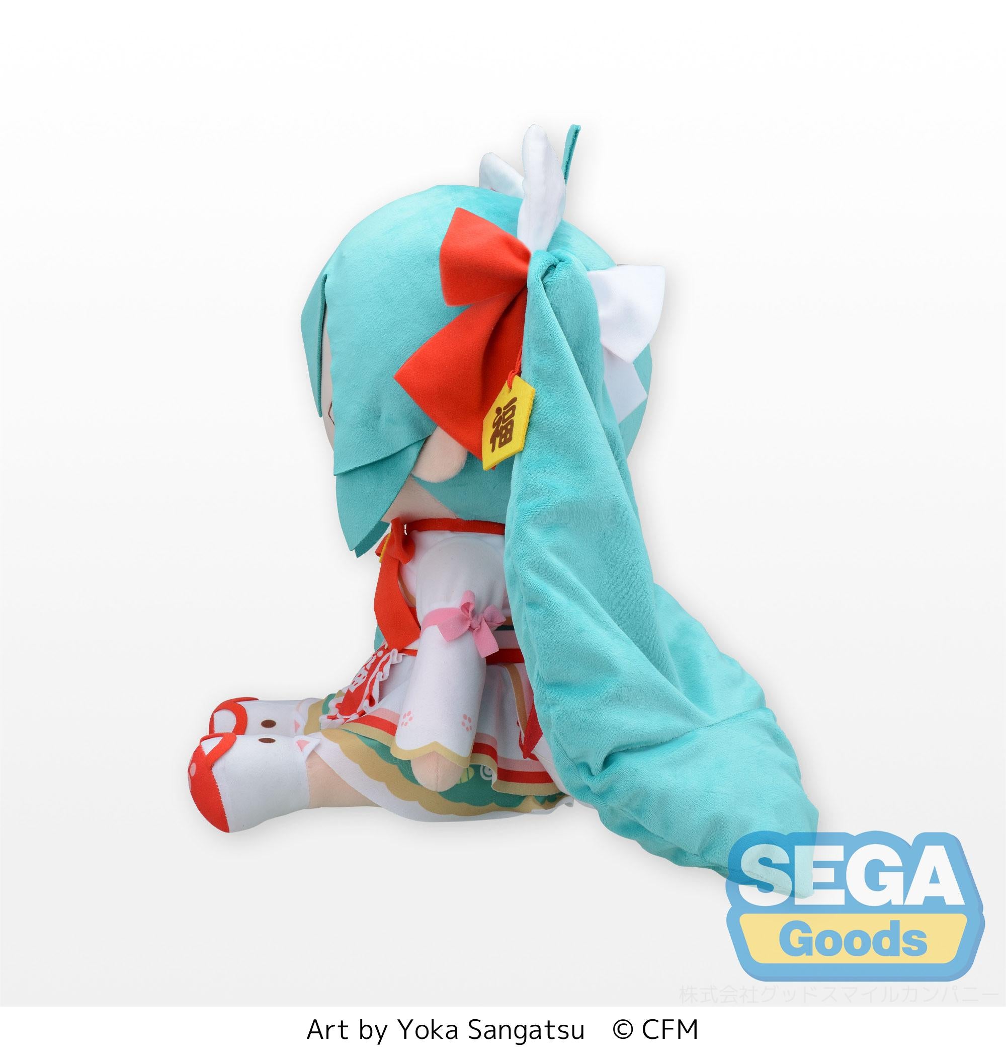 SEGA Hatsune Miku Maneki Miku Fluffy Plush (LL) – JapanToys